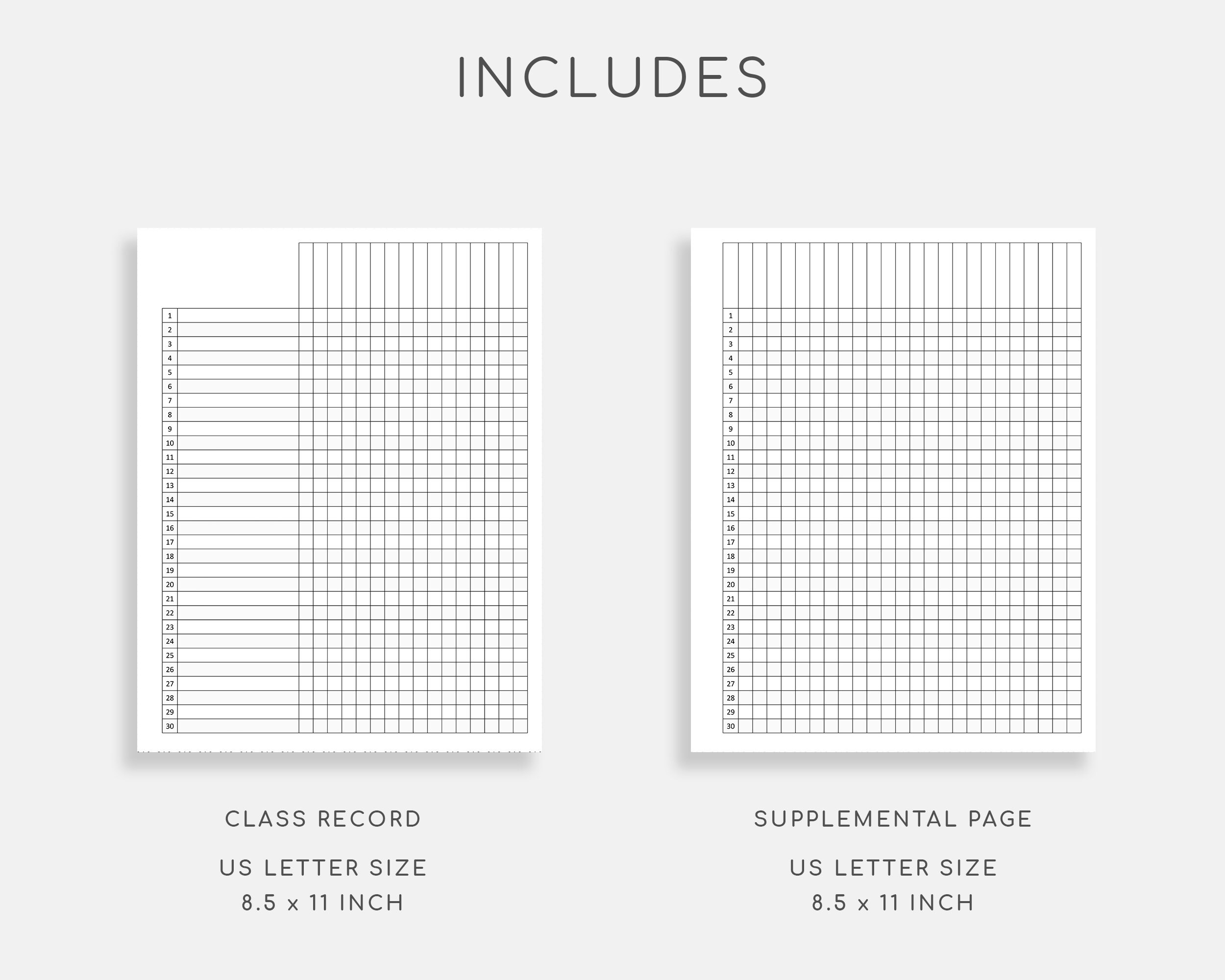 Printable Class Record and Checklist. Class Gradebook. Teacher | Etsy ...