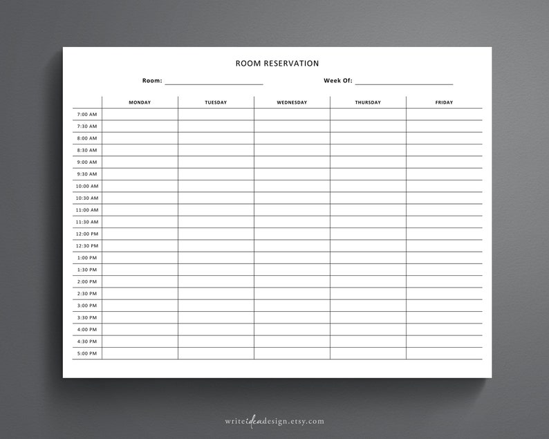 Room Reservation Sign-up PDF. Conference Room Reservation. Meeting Room ...