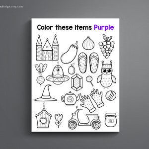 Learn Colors Printable: Kids Coloring Pages Set (digital Download) - Etsy