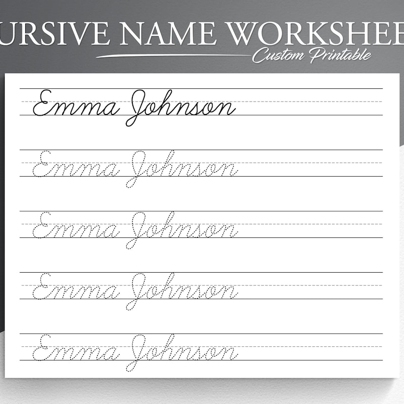 Cursive Practice Sheets - Etsy