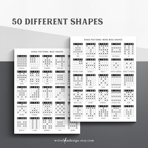 100 Bingo Patterns, Letters, Numbers, Shapes (PDF Download) - Etsy
