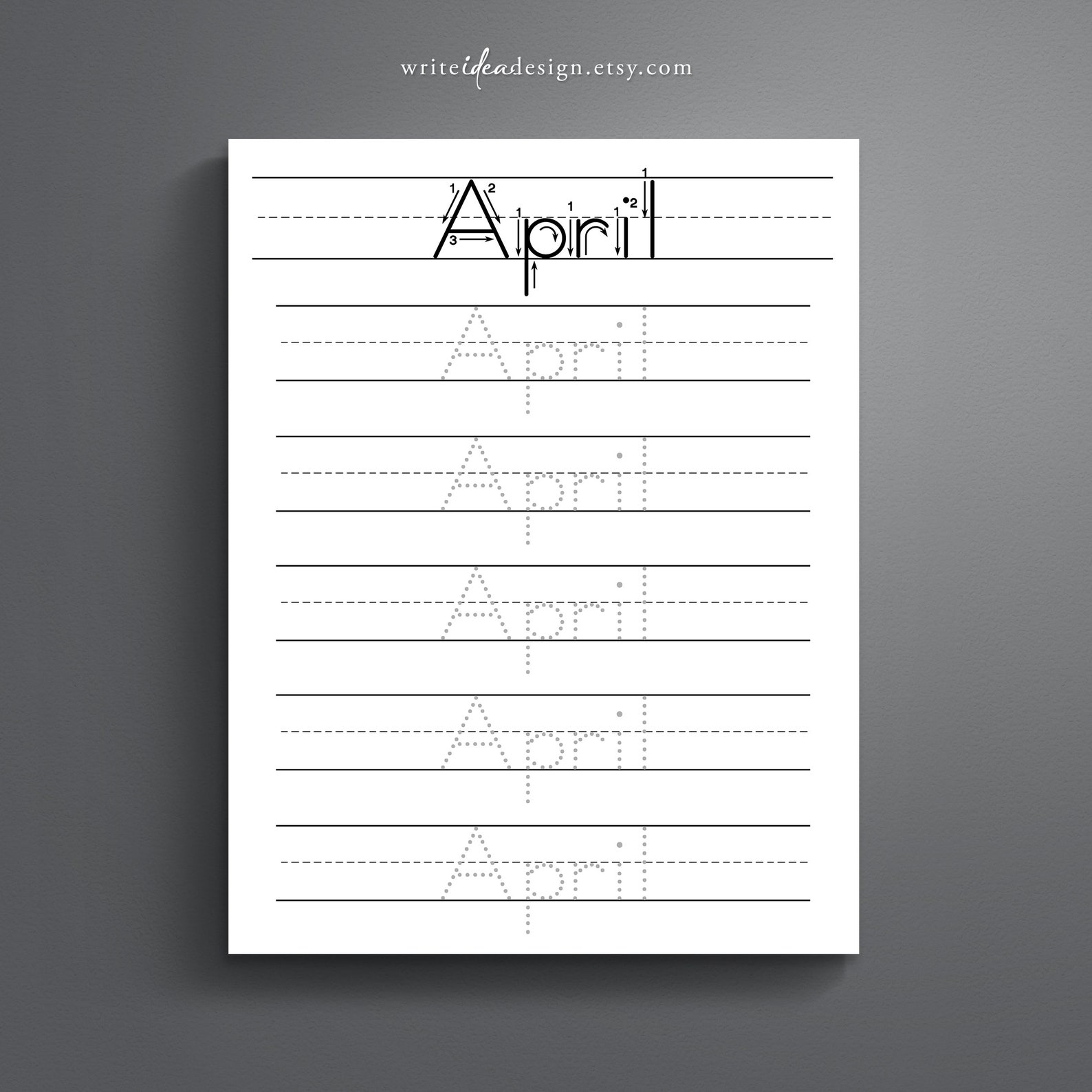 Printable Months of the Year Tracing Worksheets. Kids Handwriting ...