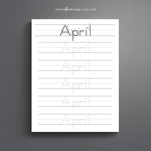 Printable Months of the Year Tracing Worksheets. Kids Handwriting ...