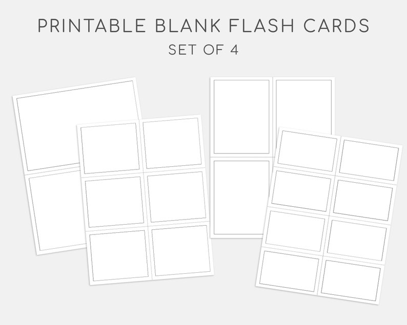 Printable Blank Flash Cards. School Flash Cards. Make Your Own - Etsy ...