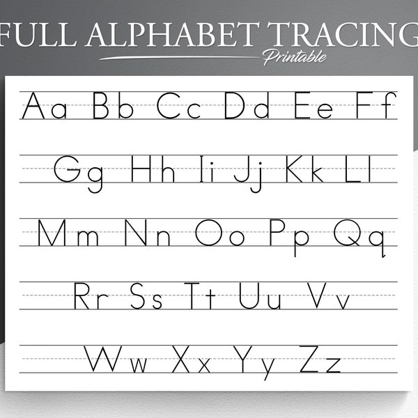Printable Trace the Alphabet - Etsy