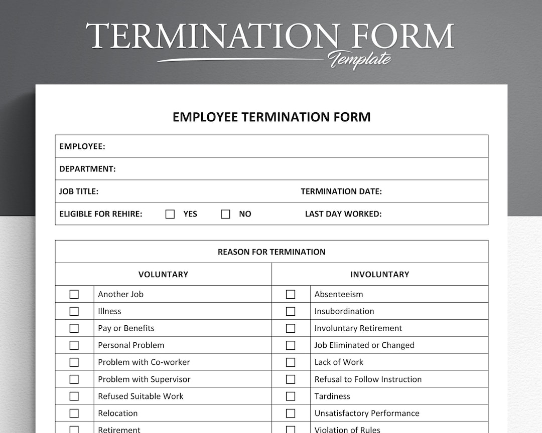 Employee Termination Form Template: HR Offboarding (word, Google Docs ...