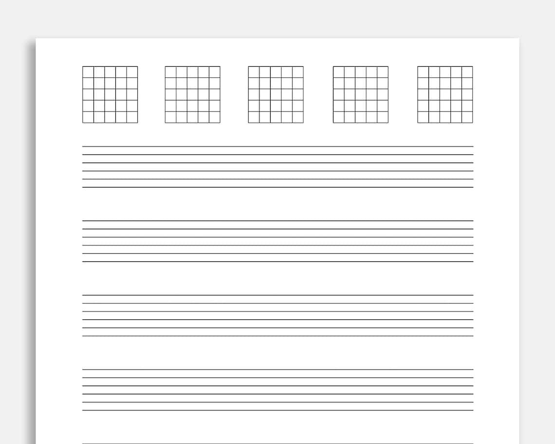 Printable Guitar Sheet Music for Letter/a4. Blank Music Tab | Etsy