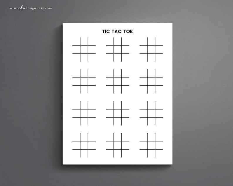 Printable Tic Tac Toe Game. Printable Game. Noughts and - Etsy