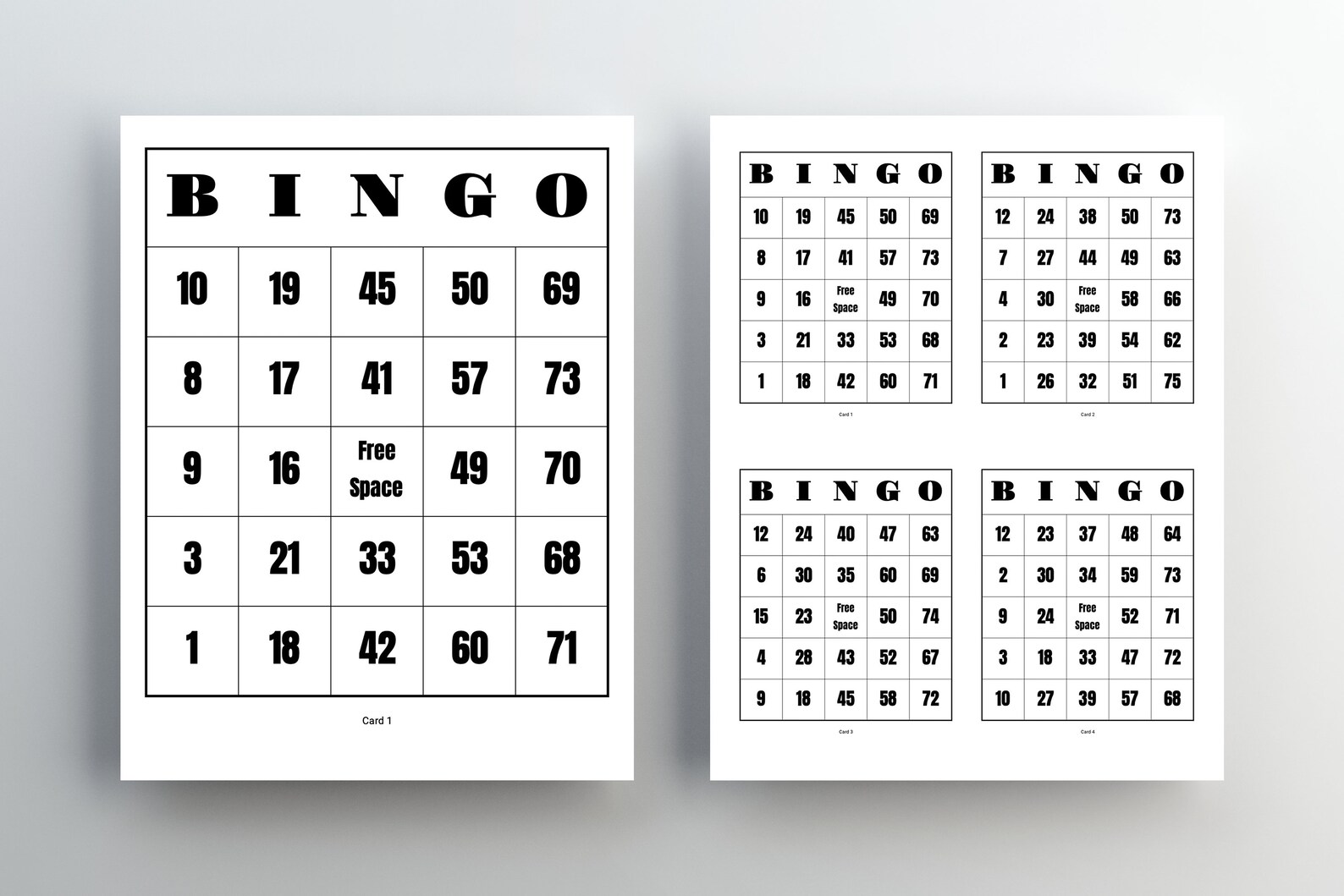 Printable Bingo Game. 1000 Bingo Cards. Instant Download Bingo - Etsy