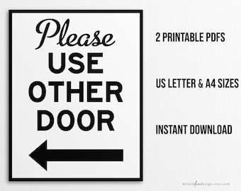 Next Door Please Use Sign Printable