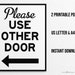 Printable Please Use Other Door Sign: Arrow Directional (PDF) - Etsy