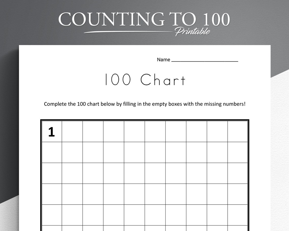 Count to 100 Worksheet. Math Worksheet. Learn to Count. 100 - Etsy