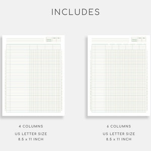 Printable Columnar Paper. Accounting Ledger. Digital Ledger - Etsy