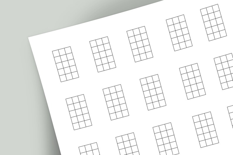 Printable Ukulele or Bass Guitar Blank Chord Chart. Blank | Etsy