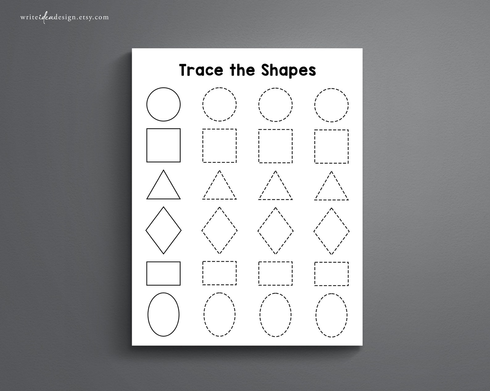 Printable Shape Tracing Worksheet for Kids - Motor Skills Practice ...