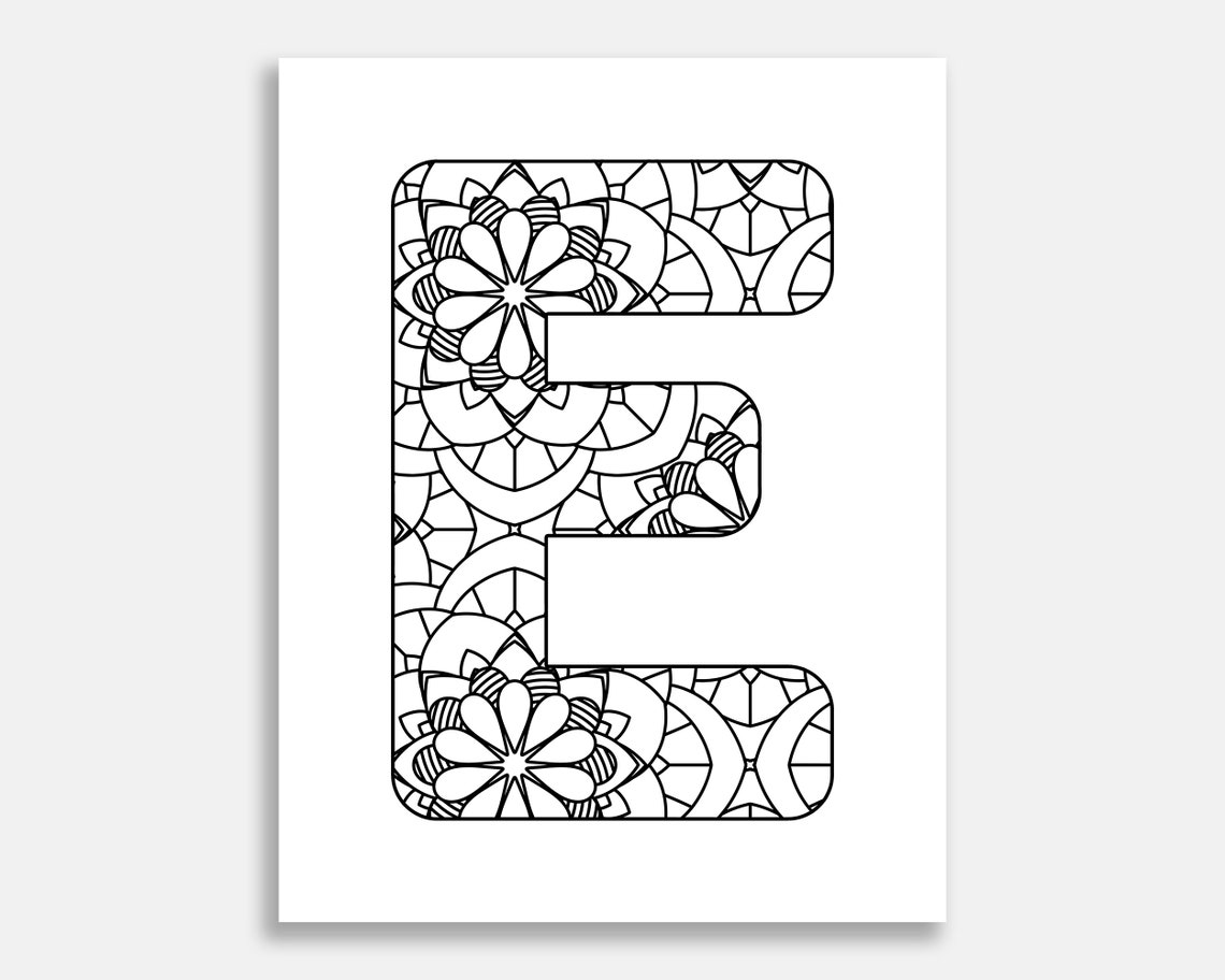 Mandala Alphabet Coloring Pages. Letter Coloring. Printable | Etsy
