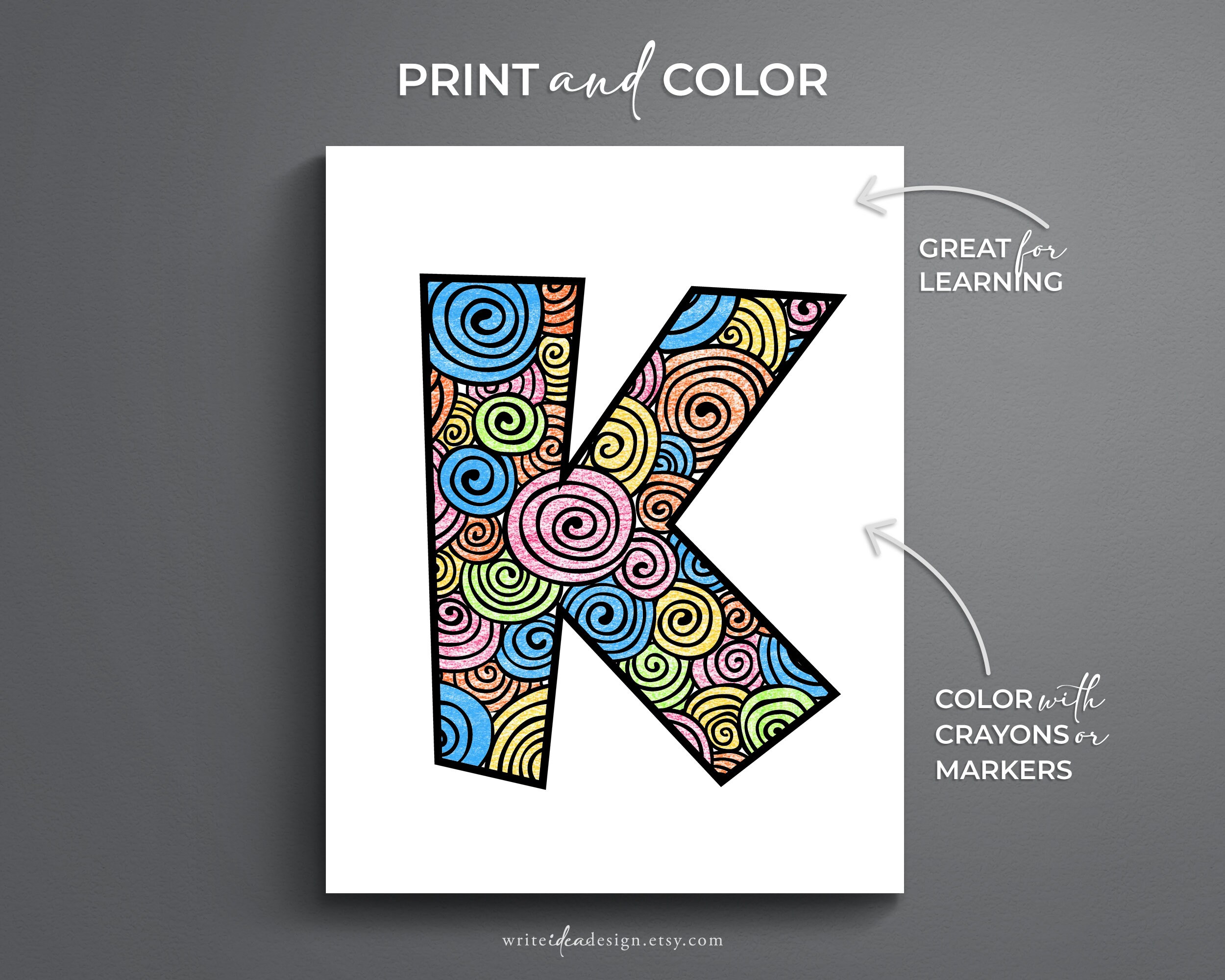 Alphabet Coloring Pages: Letter Designs A-Z (PDF) - Etsy Australia