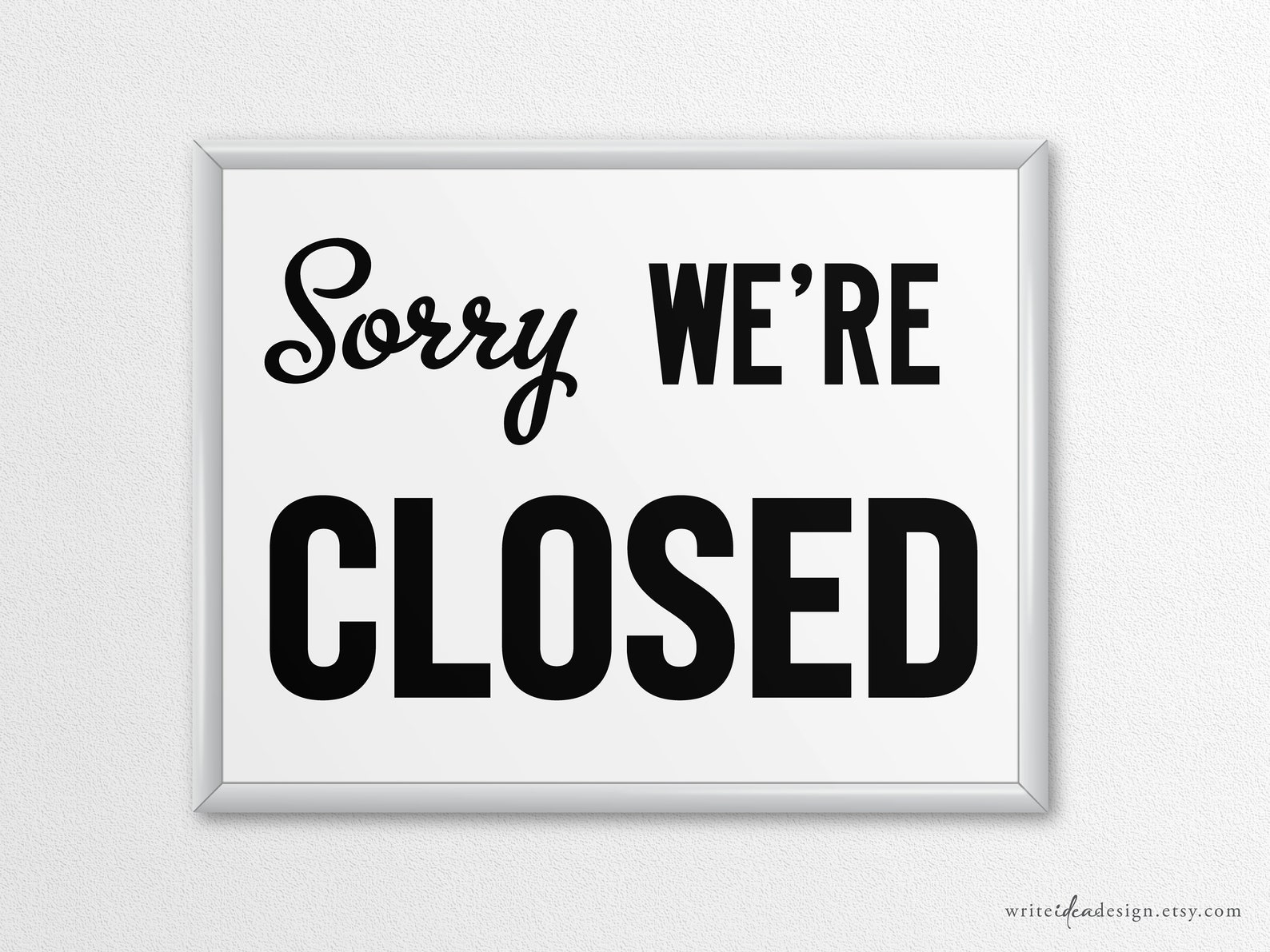 Printable Closed and Open Signs Set in US Letter, Instant Download PDF ...