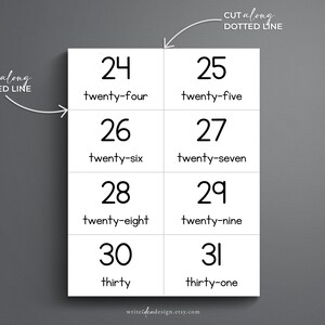 Number Words 0-100 Printable Flash Cards. Math Flash Cards. - Etsy