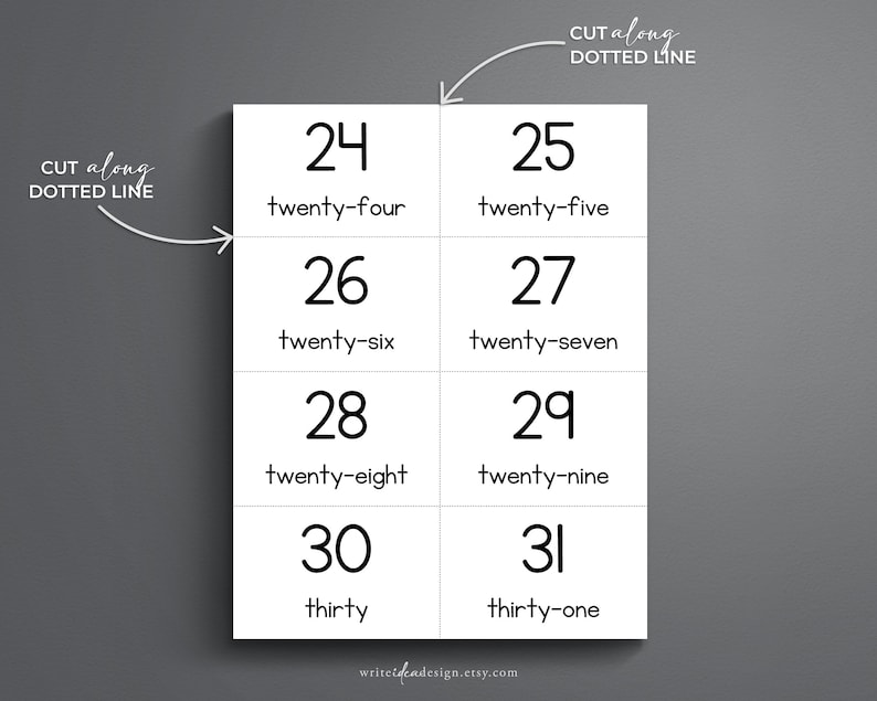 Number Words 0-100 Printable Flash Cards. Math Flash Cards. - Etsy UK