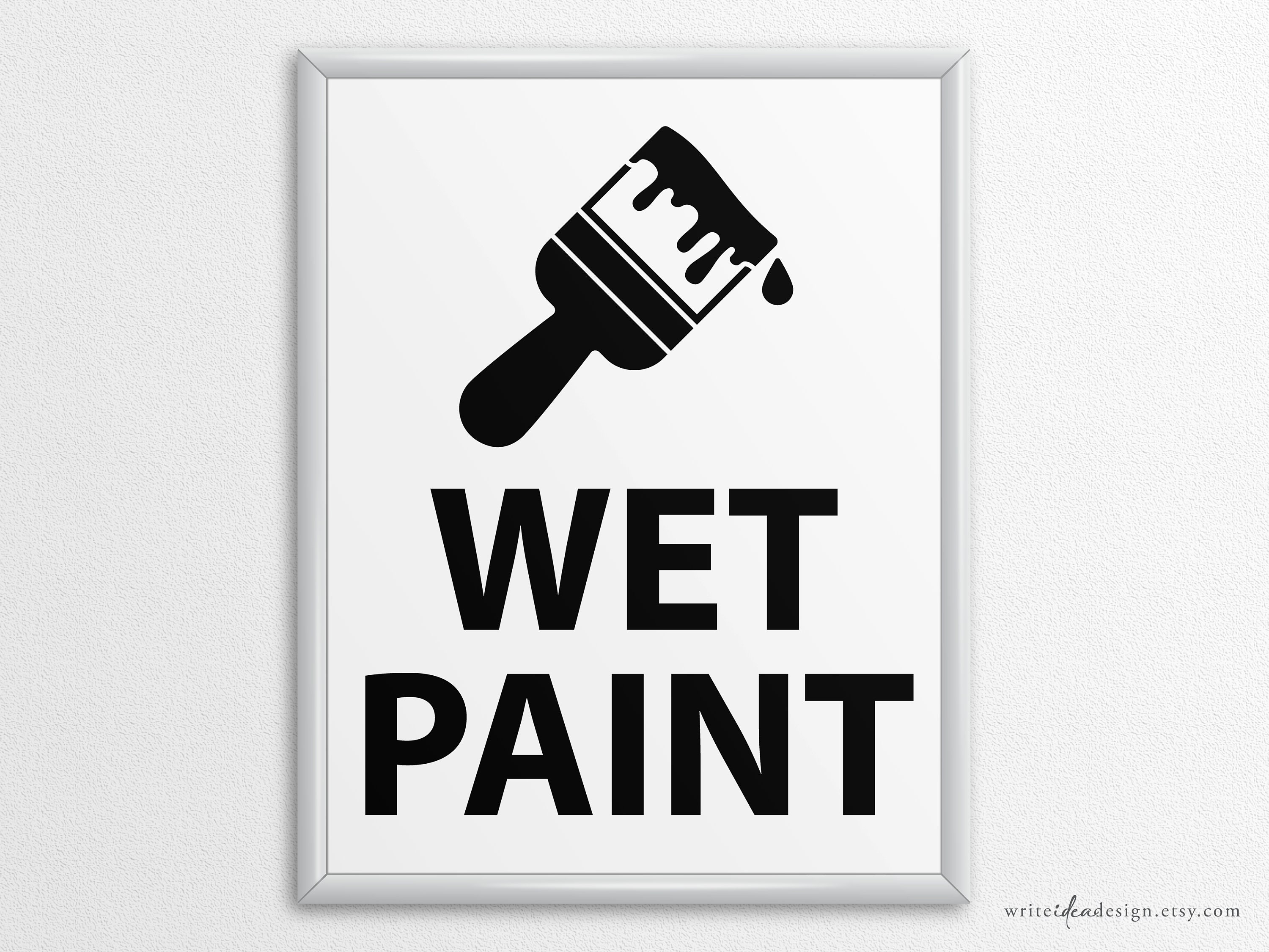 Printable Wet Paint Sign in US Letter and A4 Sizes, Instant Download ...