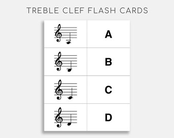 Treble Flash Cards - Etsy