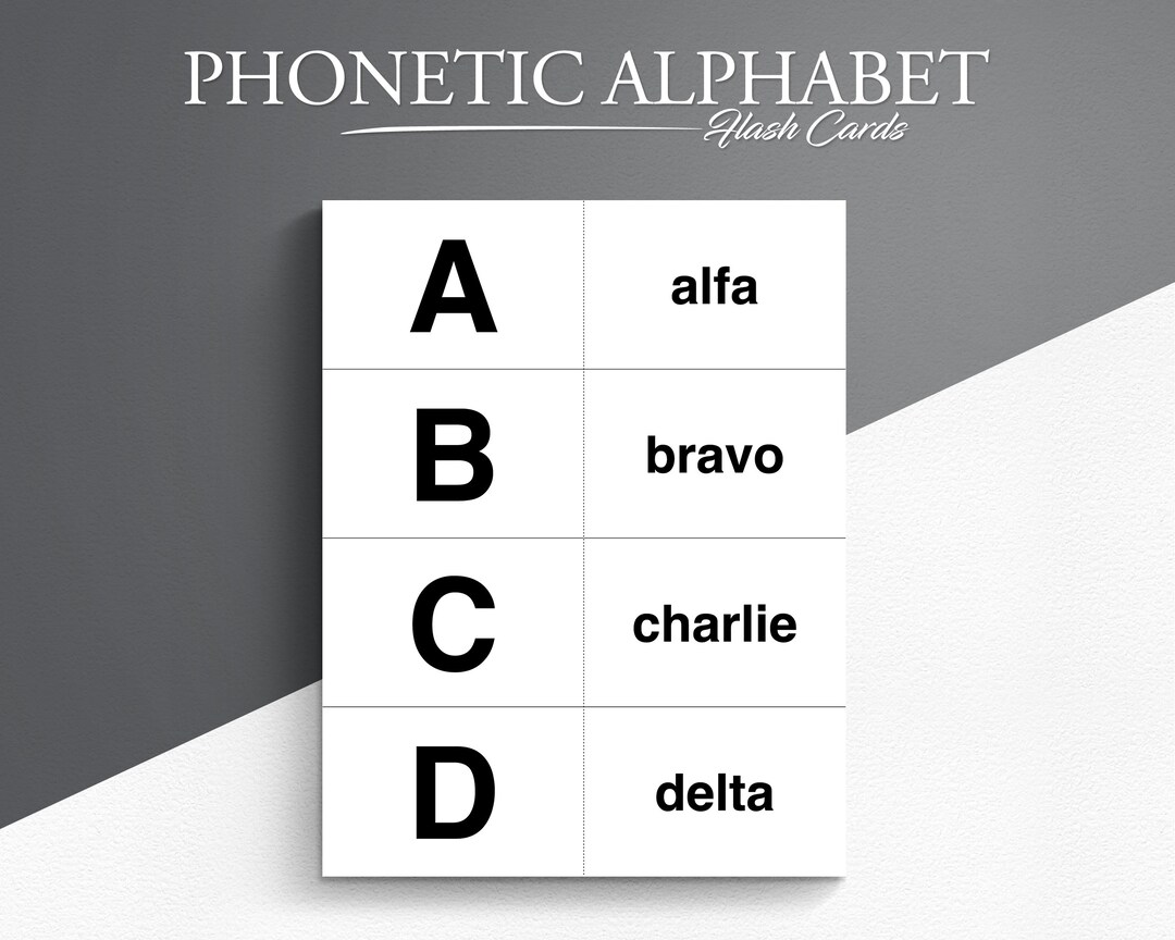 Phonetic Alphabet Flash Cards. Learn the Phonetic Alphabet. - Etsy