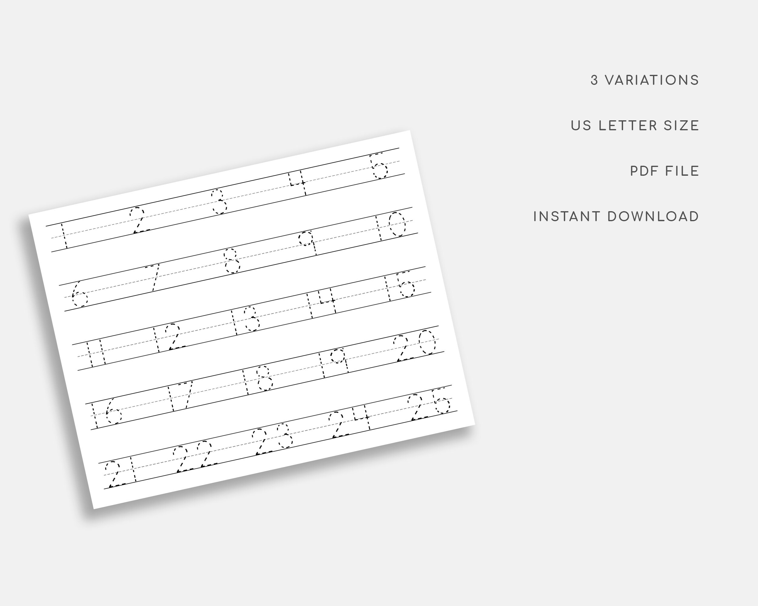 Number Tracing Worksheet 1-25. Printable Trace Numbers. - Etsy Canada