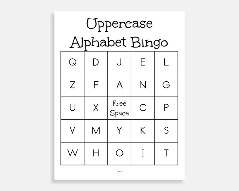 Alphabet Bingo. 1000 Cards. Upper Lower and Both Cases. - Etsy