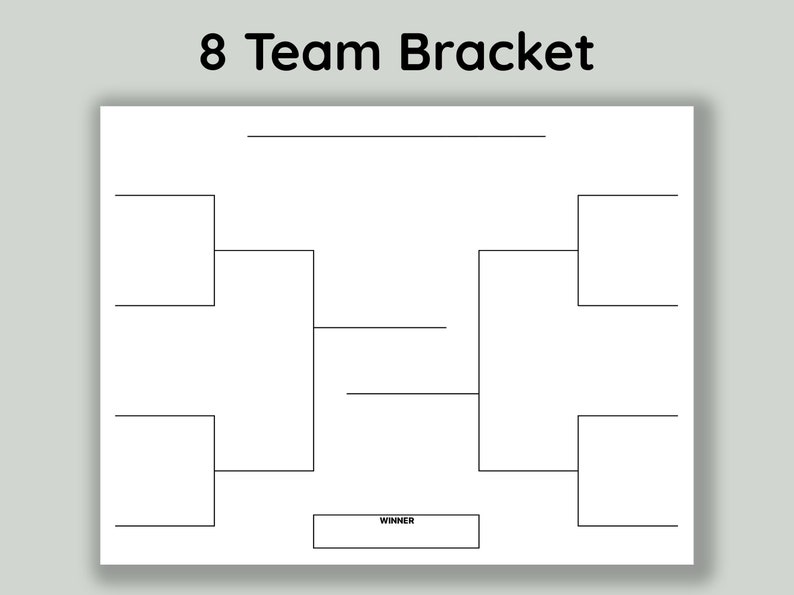 Sports Bracket Printable. 8, 16, 32 Team Bracket. Tournament Bracket ...