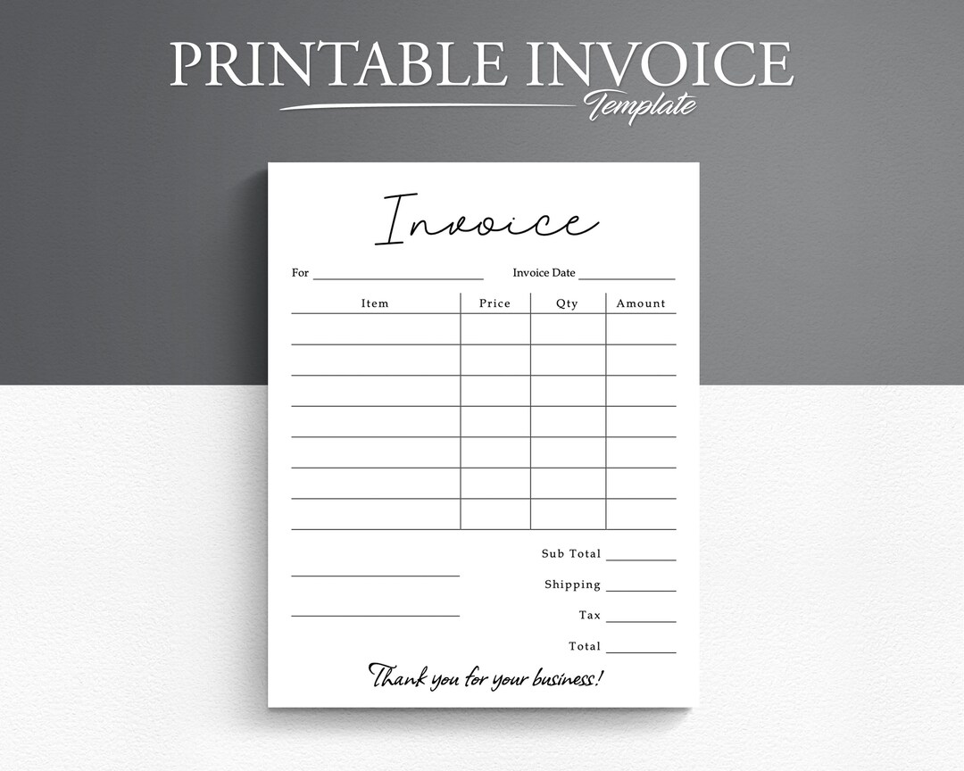 Printable Invoice. 4 per Page Invoice Form. Simple Invoice. Small ...