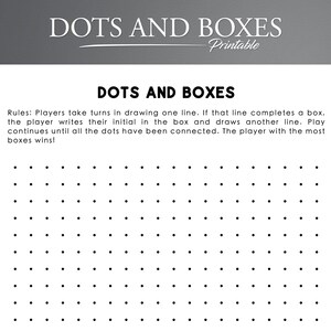 Dots and Boxes Printable Game. Dot Grid Printable Game. Pigs in a Pen ...