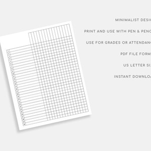 Printable Class Record and Checklist. Class Gradebook. Teacher - Etsy