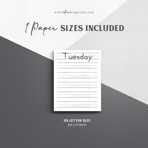 Printable Days of the Week Tracing Worksheets. Kids Handwriting ...