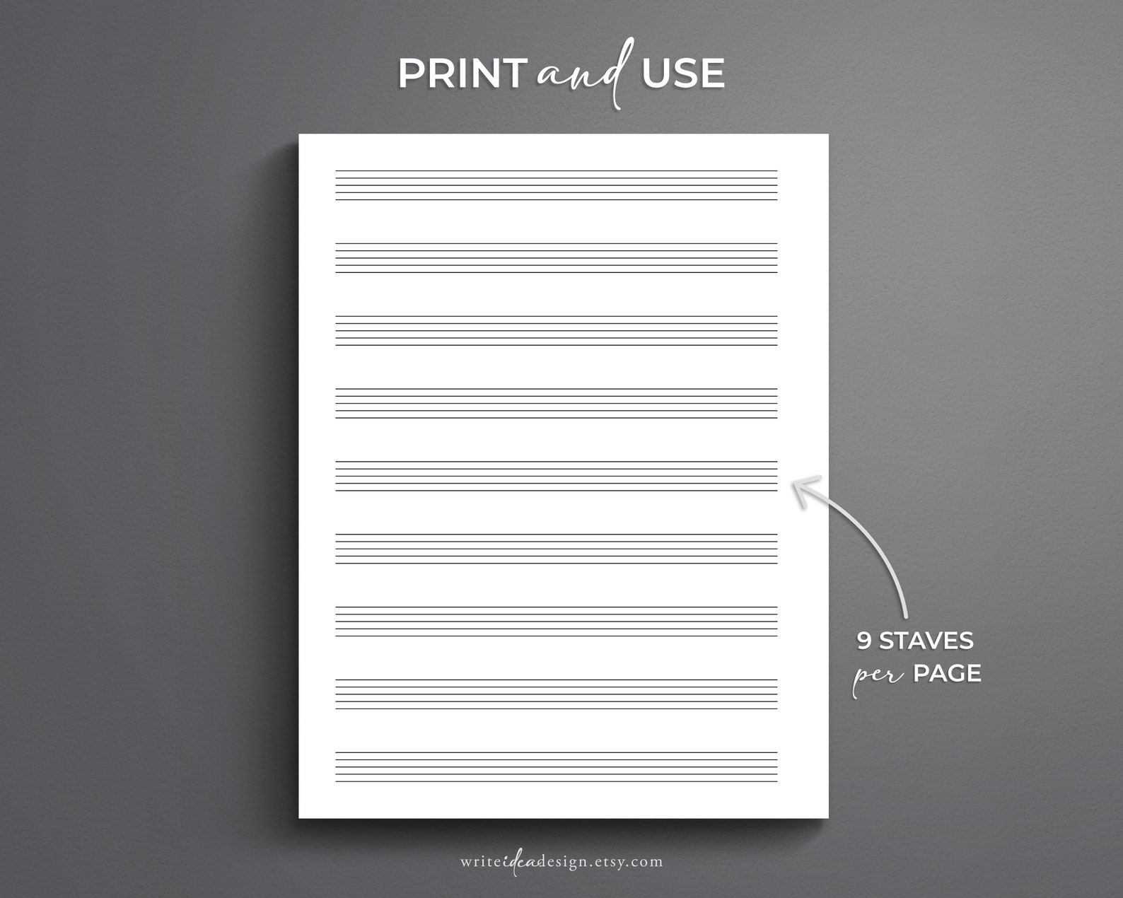 Printable Sheet Music for Letter/a4. Blank Sheet Music - Etsy UK