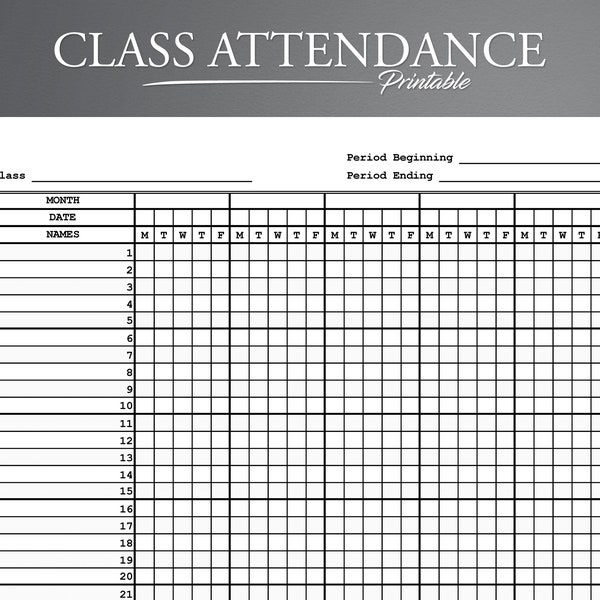 Attendance and Grade Tracker - Etsy