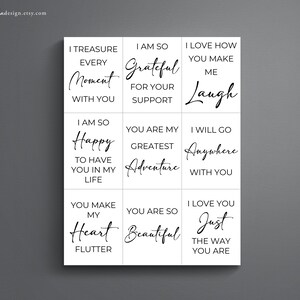 45 Printable Love Notes: Romantic Messages (PDF) - Etsy