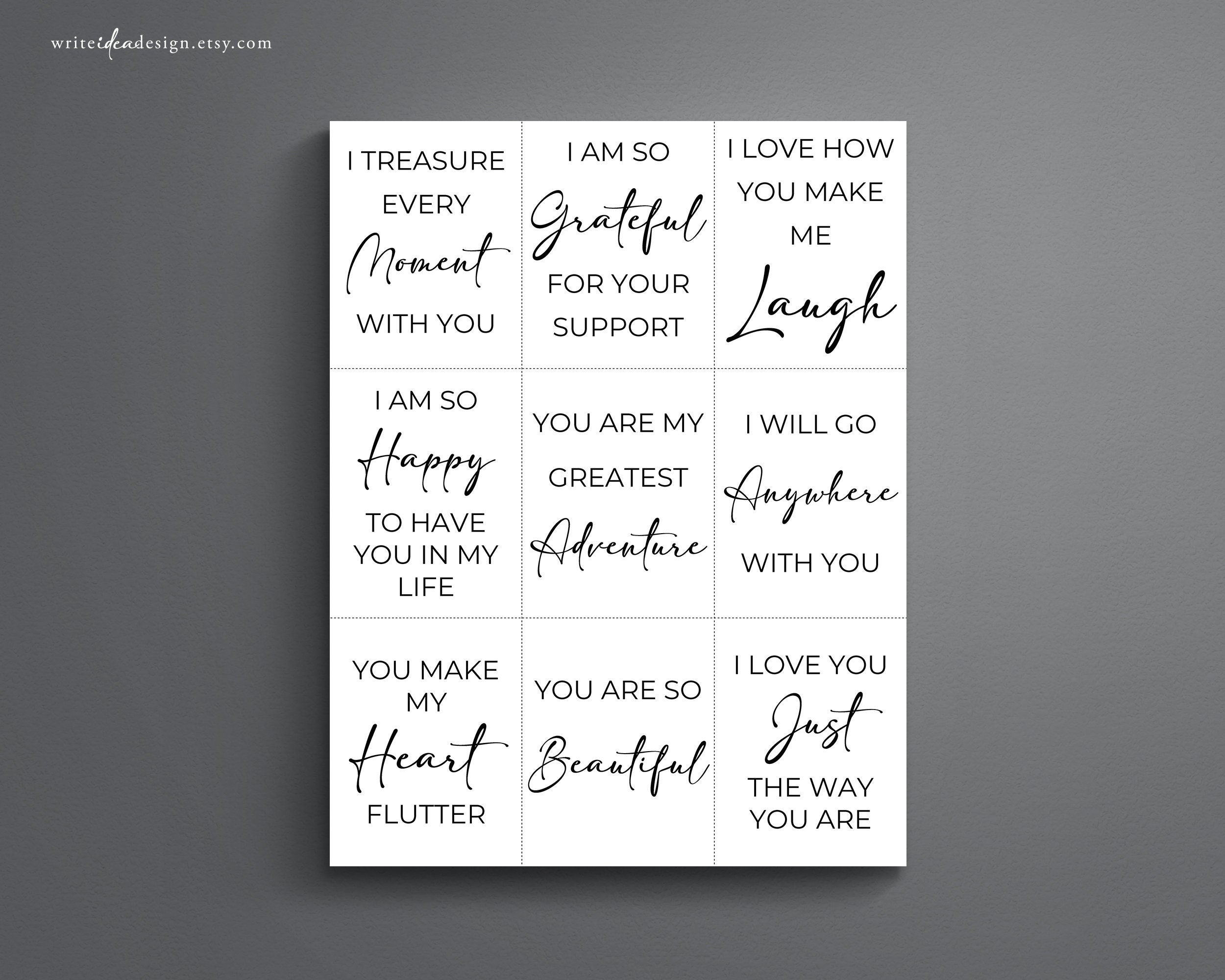 45 Printable Love Notes: Romantic Messages (PDF) - Etsy