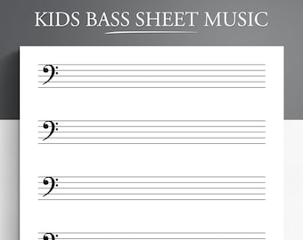 Bass Clef, Printable Blank Sheet Music, Music Staff Paper, Letter/a4 ...
