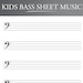 Kids Printable Bass Clef Sheet Music for Letter/a4. Blank - Etsy