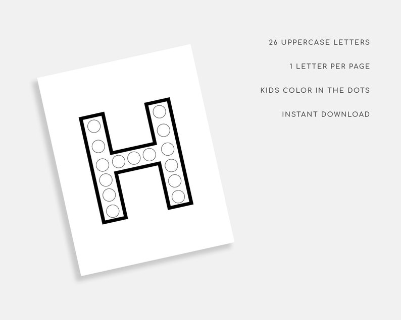 Printable Uppercase Do-a-dot Letters. Printable Dot Alphabet. | Etsy
