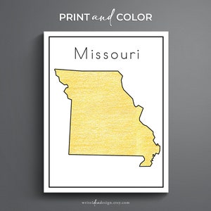 50 US State Coloring Page. Geography Color Page. Social Studies ...