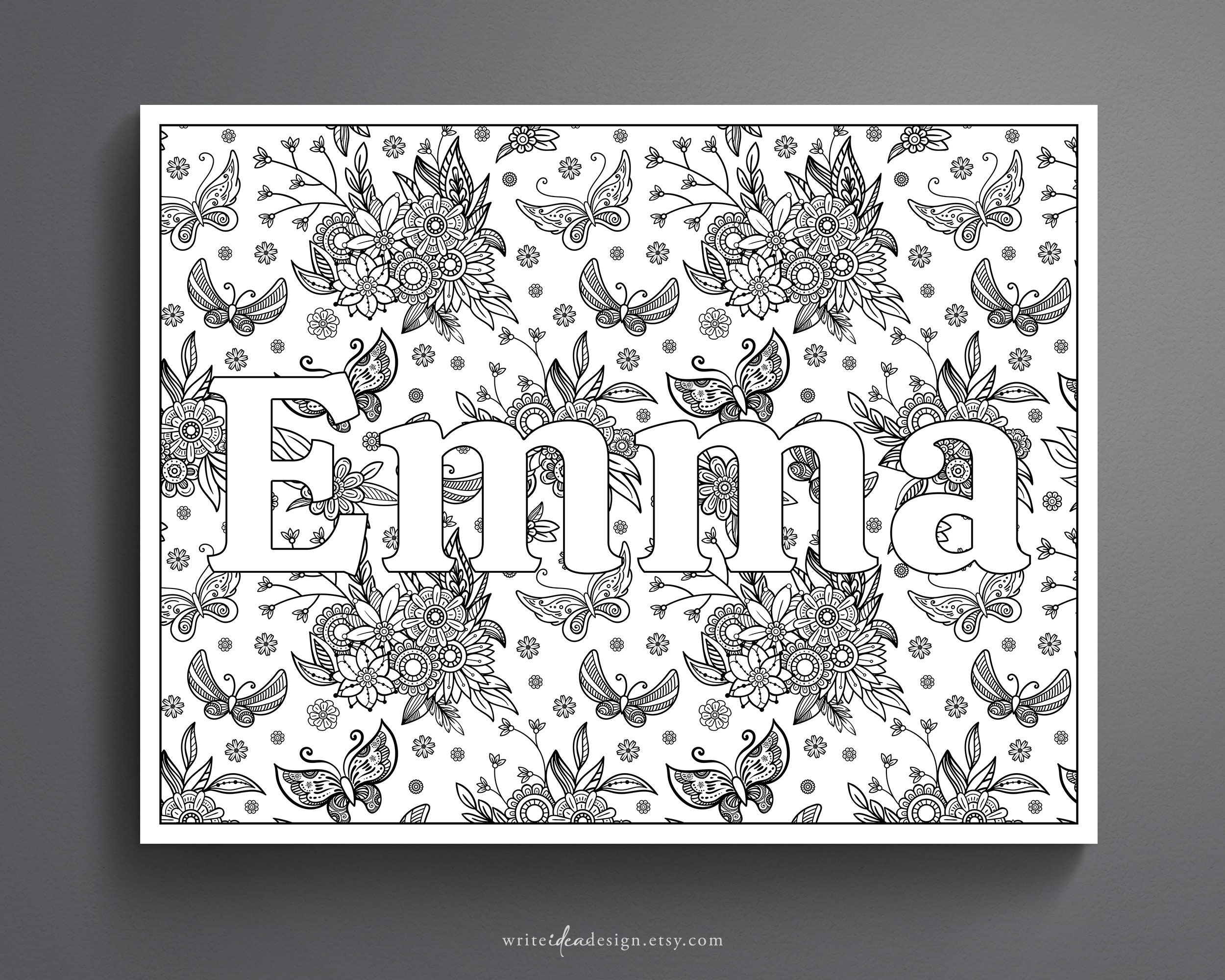 Custom Name Coloring Page. Custom Name Print. Custom Color - Etsy