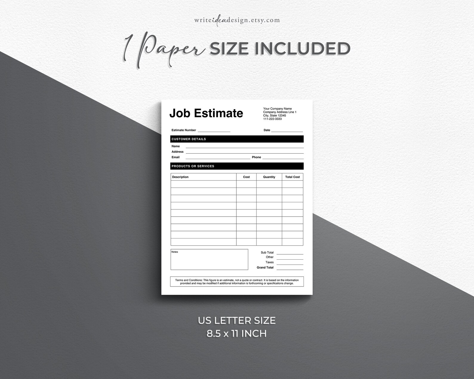 Job Estimate. Pdf/google Docs/microsoft Word. Contractor Estimate. Job ...