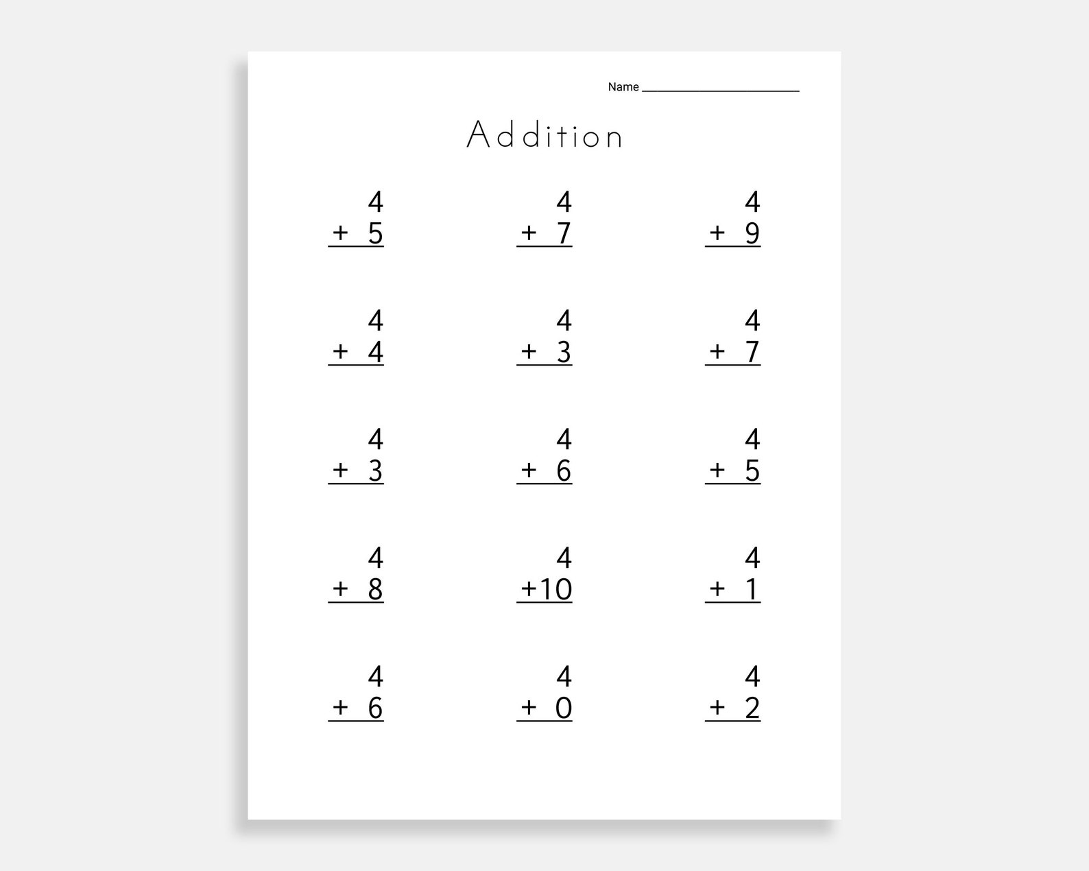 Addition Worksheets for 1-10. Math Worksheets. Preschool Math. - Etsy