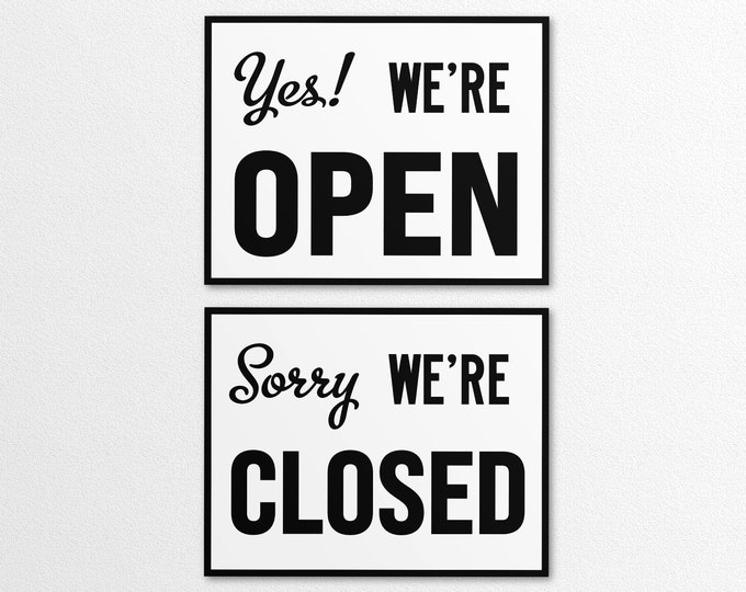 Welcome We Are Open / Sorry We Are Closed 3mm Rigid 140mm X 230mm Sign ...