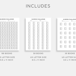Book Challenge Sheets. 100/50/30. Reading Challenge. Reading - Etsy