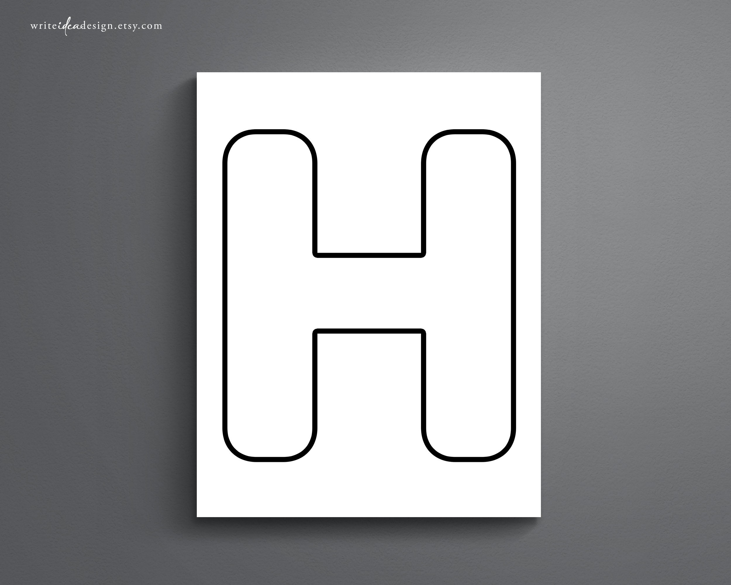Printable Big Uppercase Letters. Printable Alphabet. 26 Pages. - Etsy