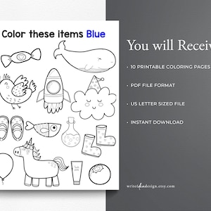 Printable Color Pages for Kids - Learn Colors Set of 10. Color of the ...