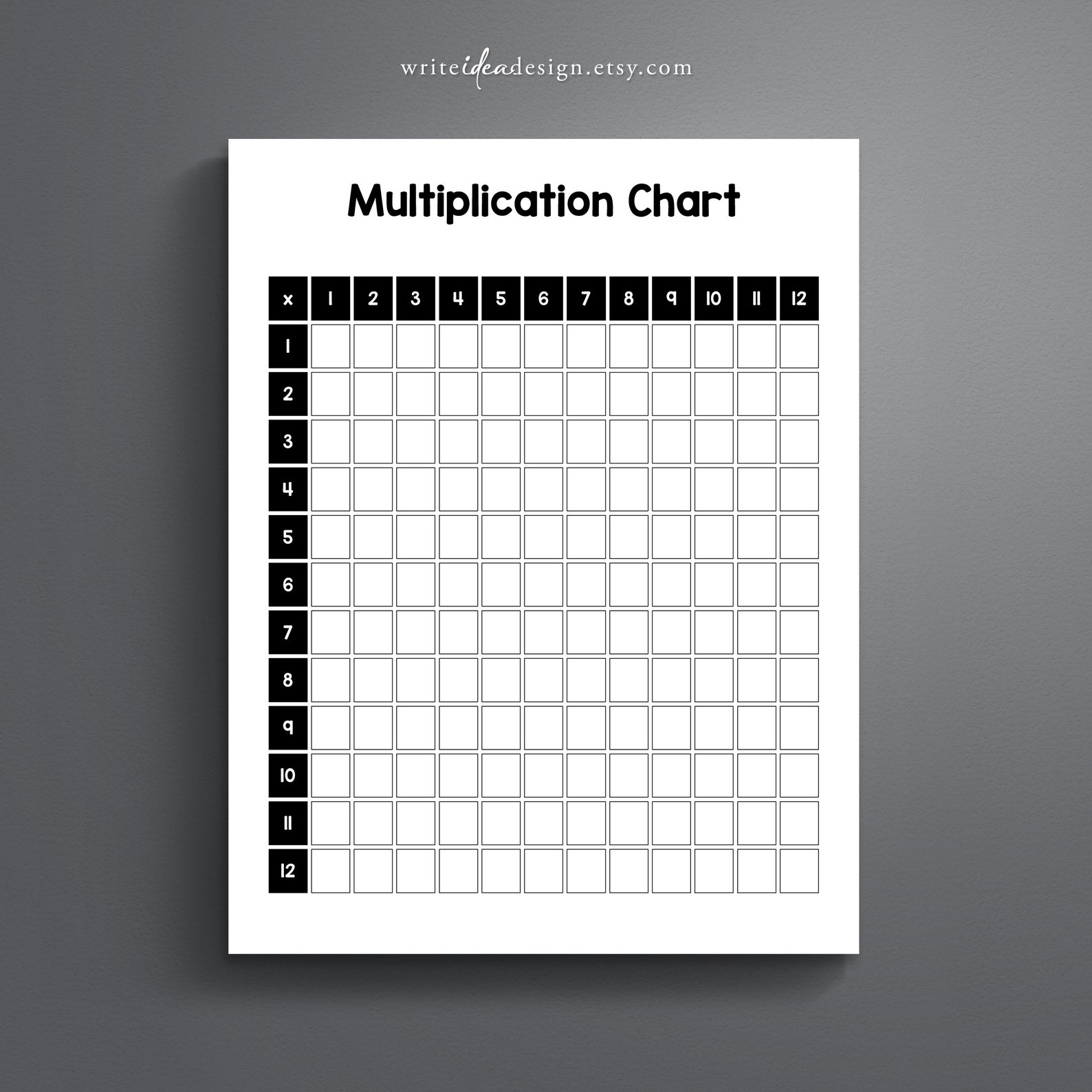 Printable Multiplication Chart and Activity Sheet Numbers 1-12 ...